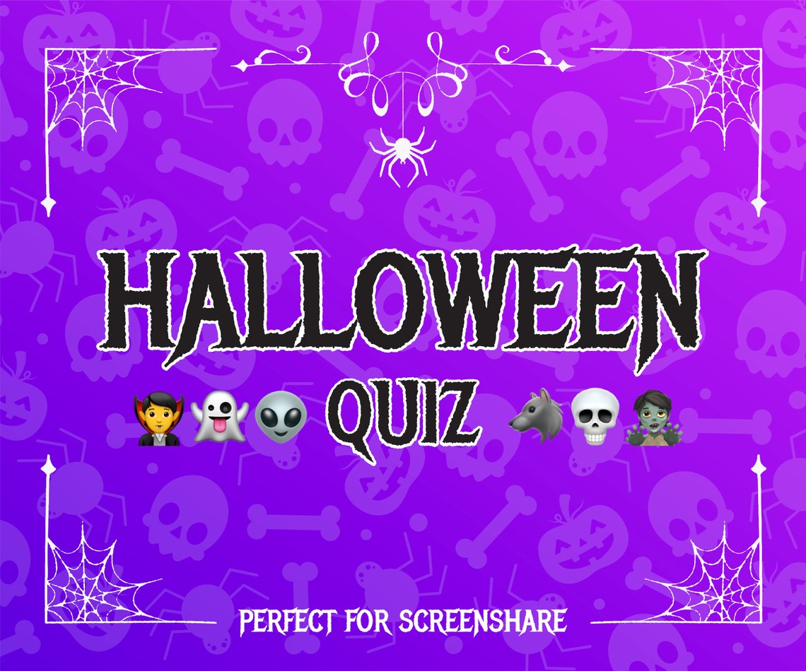 Halloween Quiz Powerpoint Quiz Fun Virtual Quiz Emoji - Etsy