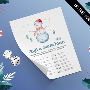 Christmas Roll a Snowman Dice Game | Xmas Roll a Snowman | Christmas ...