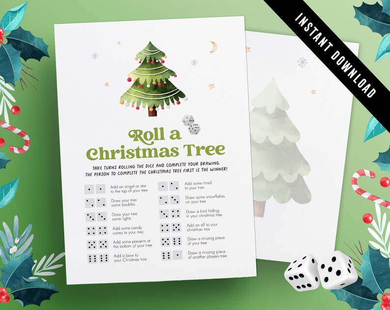 Christmas Roll a Christmas Tree Dice Game | Xmas Roll a Game ...