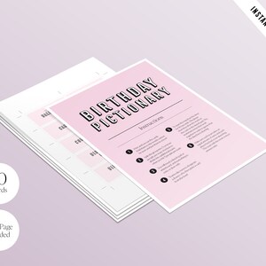 Birthday Pictionary Printable Game | Birthday Party Games | Adult ...