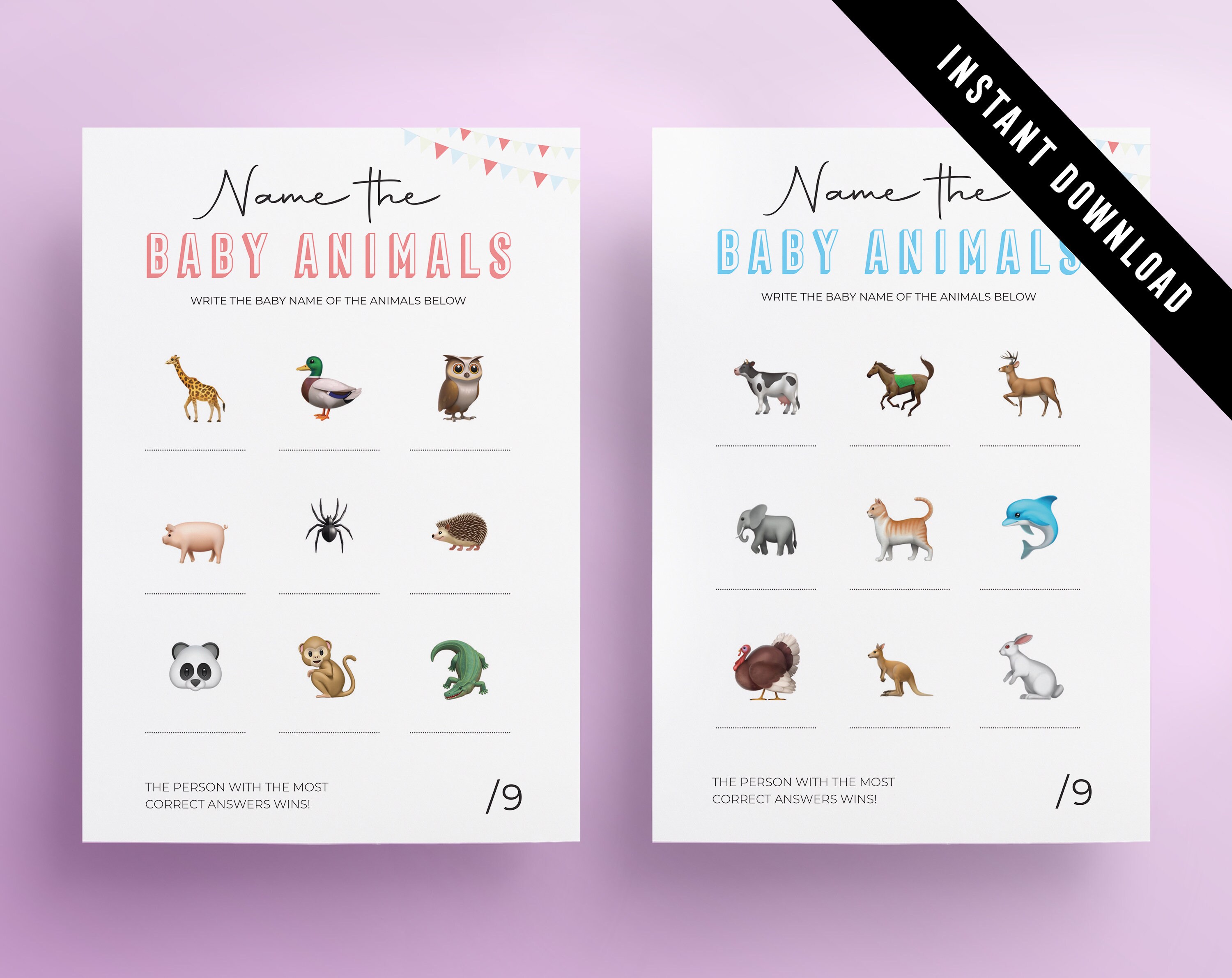 The Baby Shower Quiz Modern Design Printables Emoji - Etsy