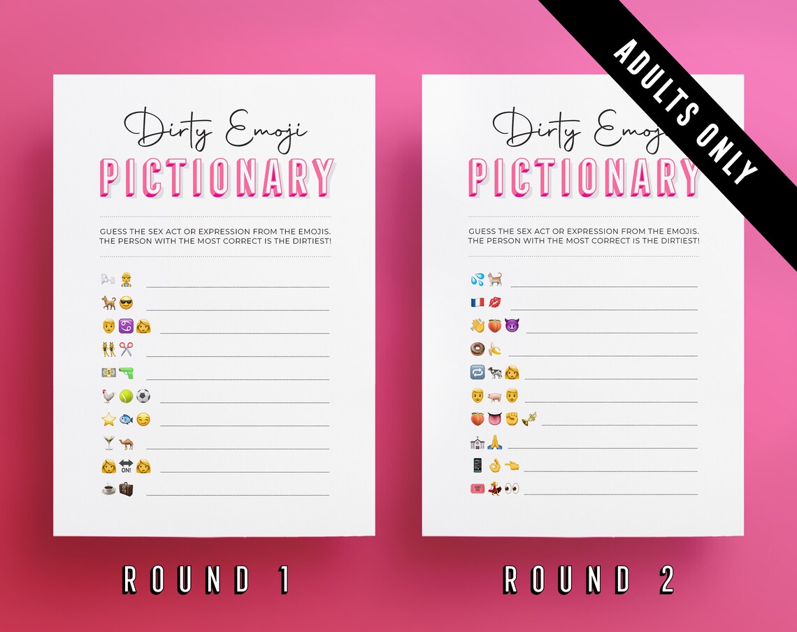 Bachelorette Party Printable Three Pack Dirty Pictionary | Etsy