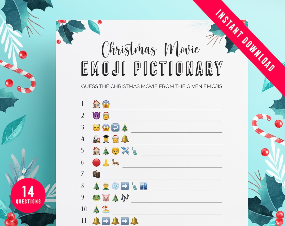 Christmas Movie Emoji Quiz Christmas Activity Printables | Etsy