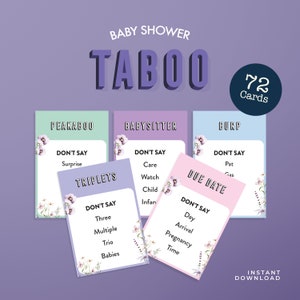 Modern Baby Shower Game - Taboo - Fun & Interactive Baby Shower ...