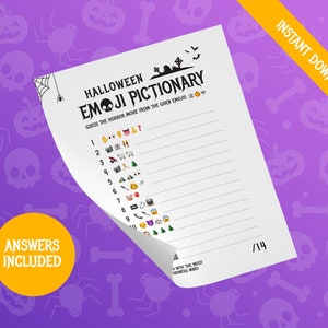 Halloween Horror Movie Emoji Quiz | Halloween Activity | Printables ...