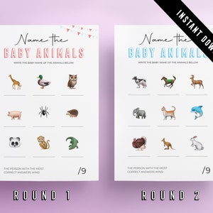 Baby Shower Animal Names Game, Baby Shower Games, Modern Baby Shower ...