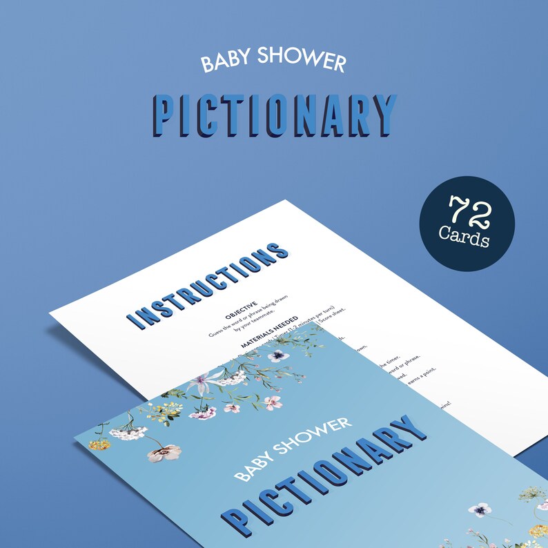 Modern Baby Shower Game - Pictionary - Fun & Interactive Baby Shower ...