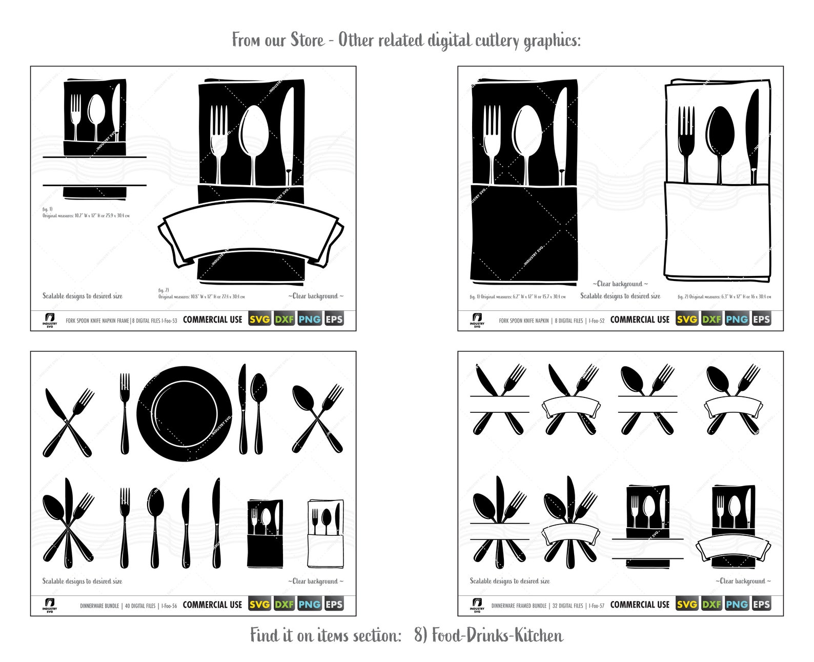 Dinner Plate Svg Fork Svg Fork Knife and Spoon Svg - Etsy