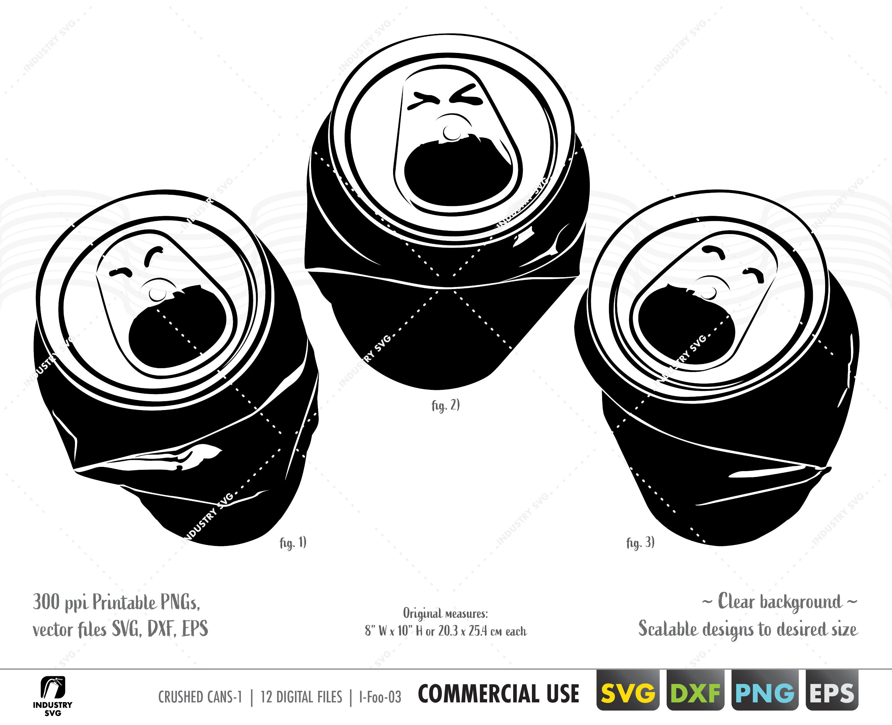 Crushed Soda Can With Funny Faces Svg, Beer Silhouette Svg, Soda Pop ...