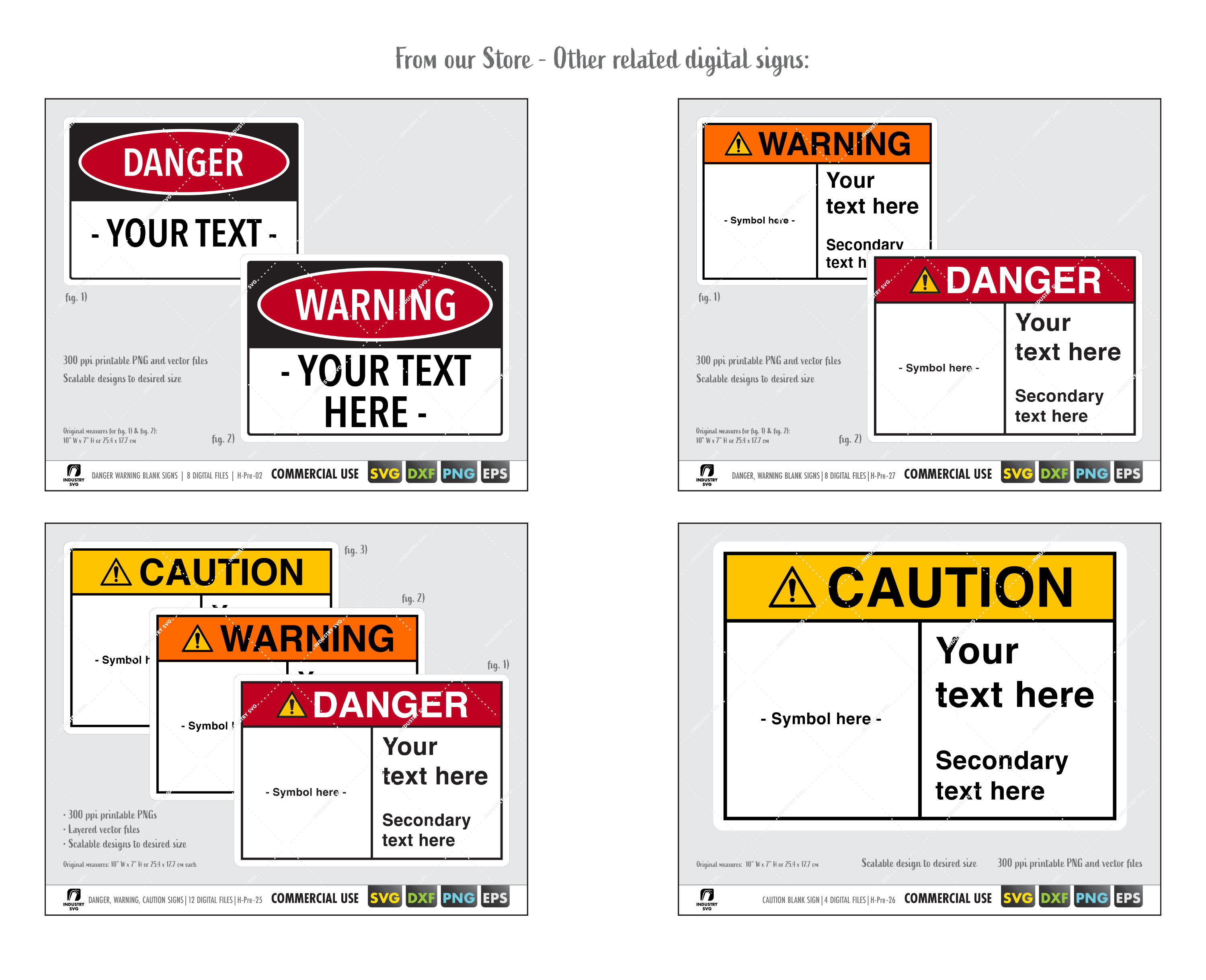 Caution Sign Svg, Blank Caution Warning Sign Cut Files, Warning Vector ...