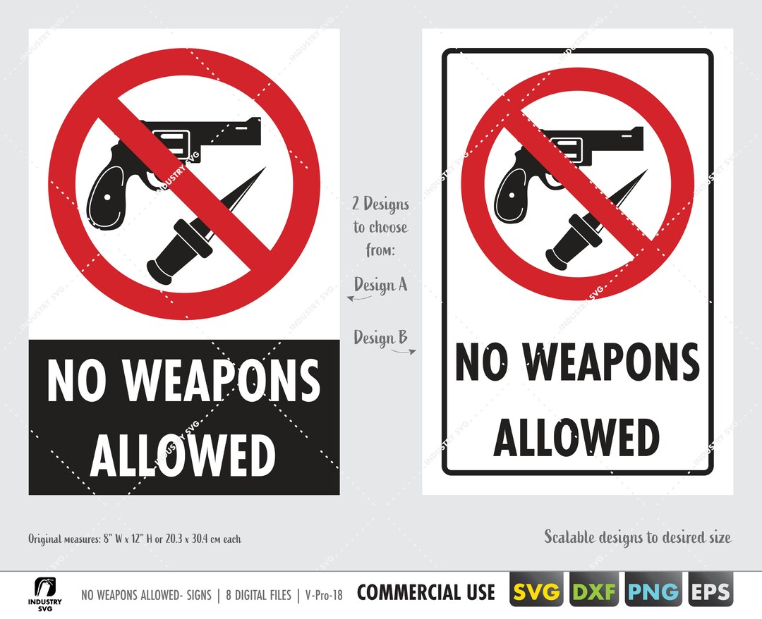 No Weapons Allowed Svg, No Firearms Allowed Svg, No Pistol Sign, No ...