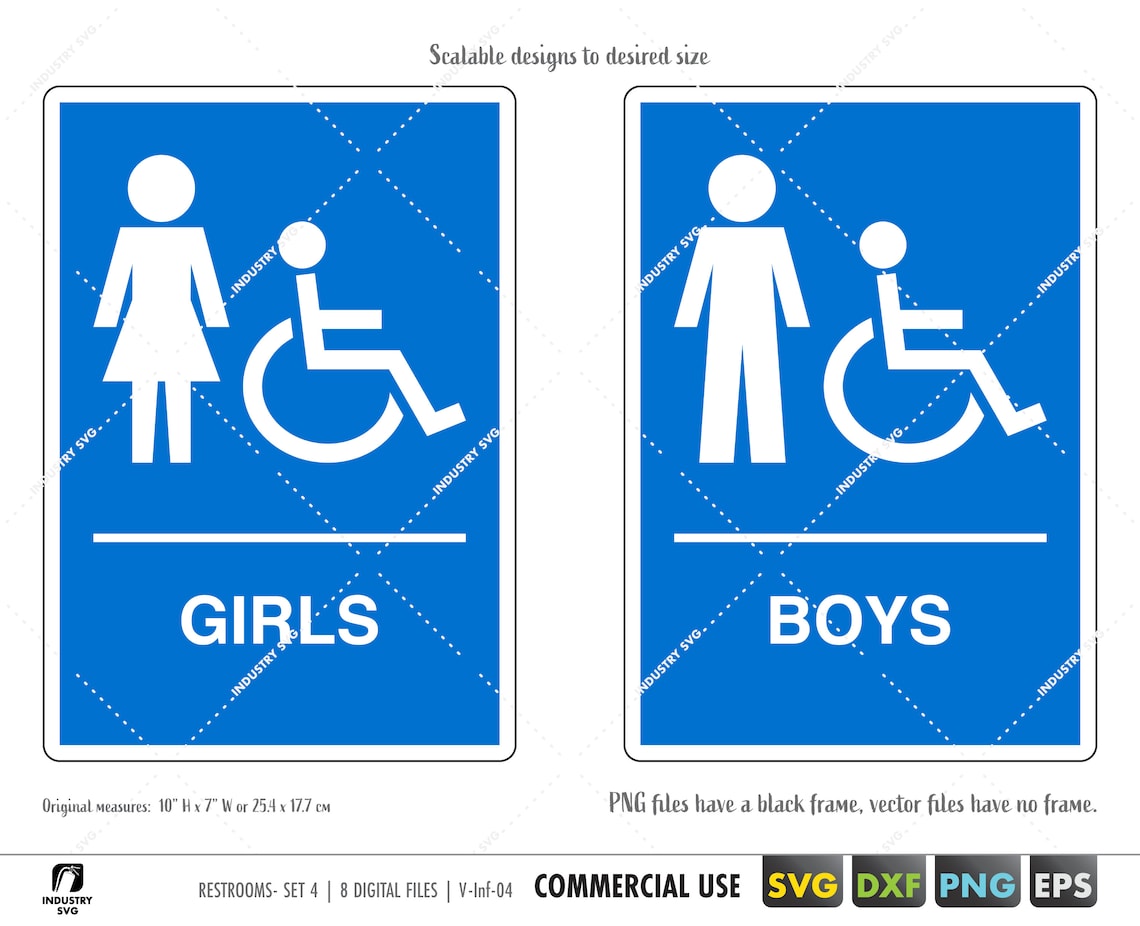 Boys and Girls Restroom Sign Svg Restroom Svg Bathroom Sign | Etsy