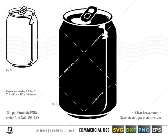 Aluminum Can Outline SVG Files For Cricut Beer Can Outline #2 SVG Soda ...
