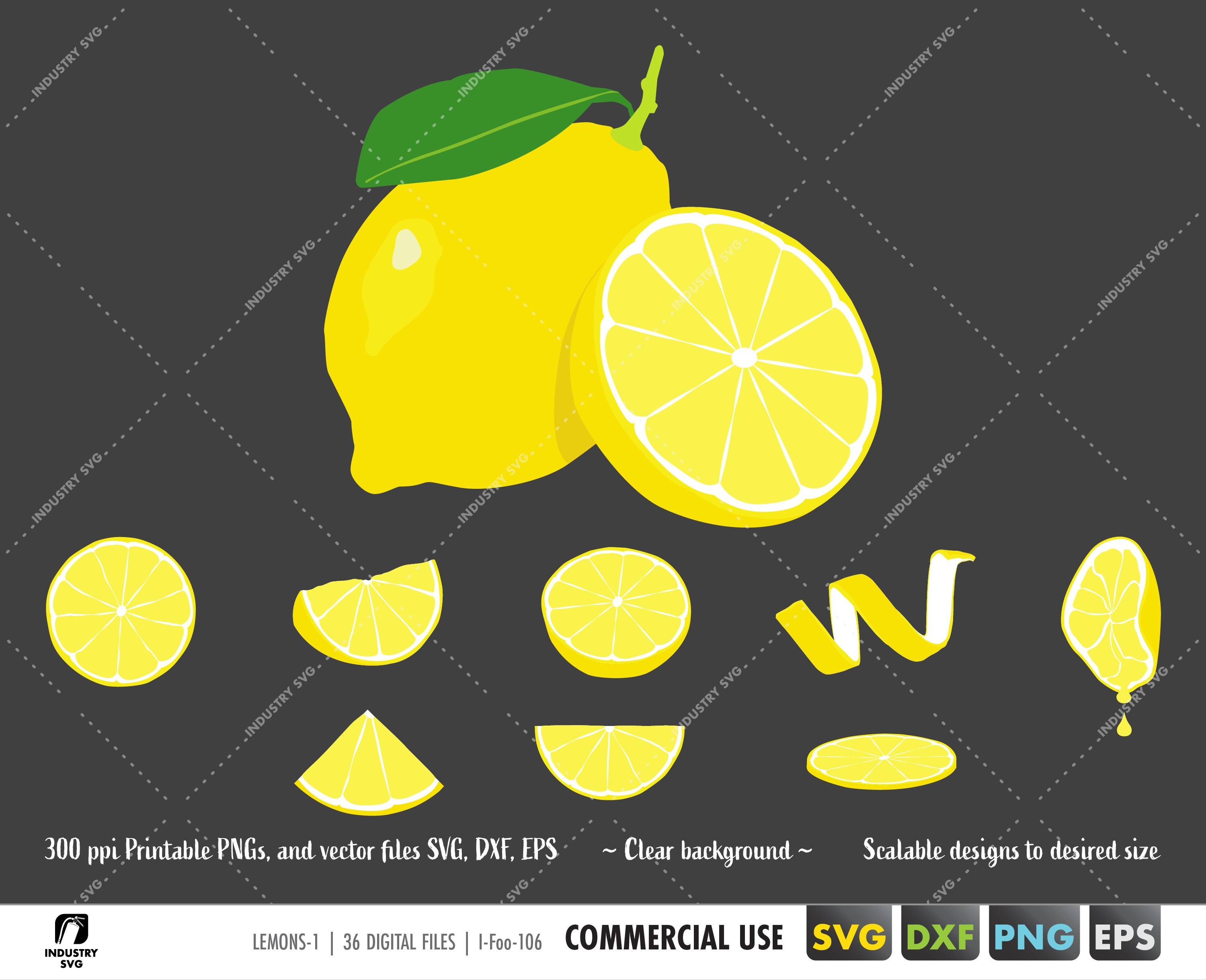 Lemon Svg Bundle, Lemon Slice Clipart Png, Fruit Svg, Lime/lemon Summer ...