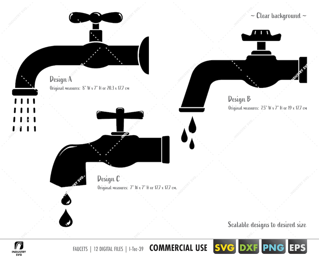 Faucet Svg, Water Tap Faucet Svg, Dripping Faucet Svg, Leaky Tap Vector ...