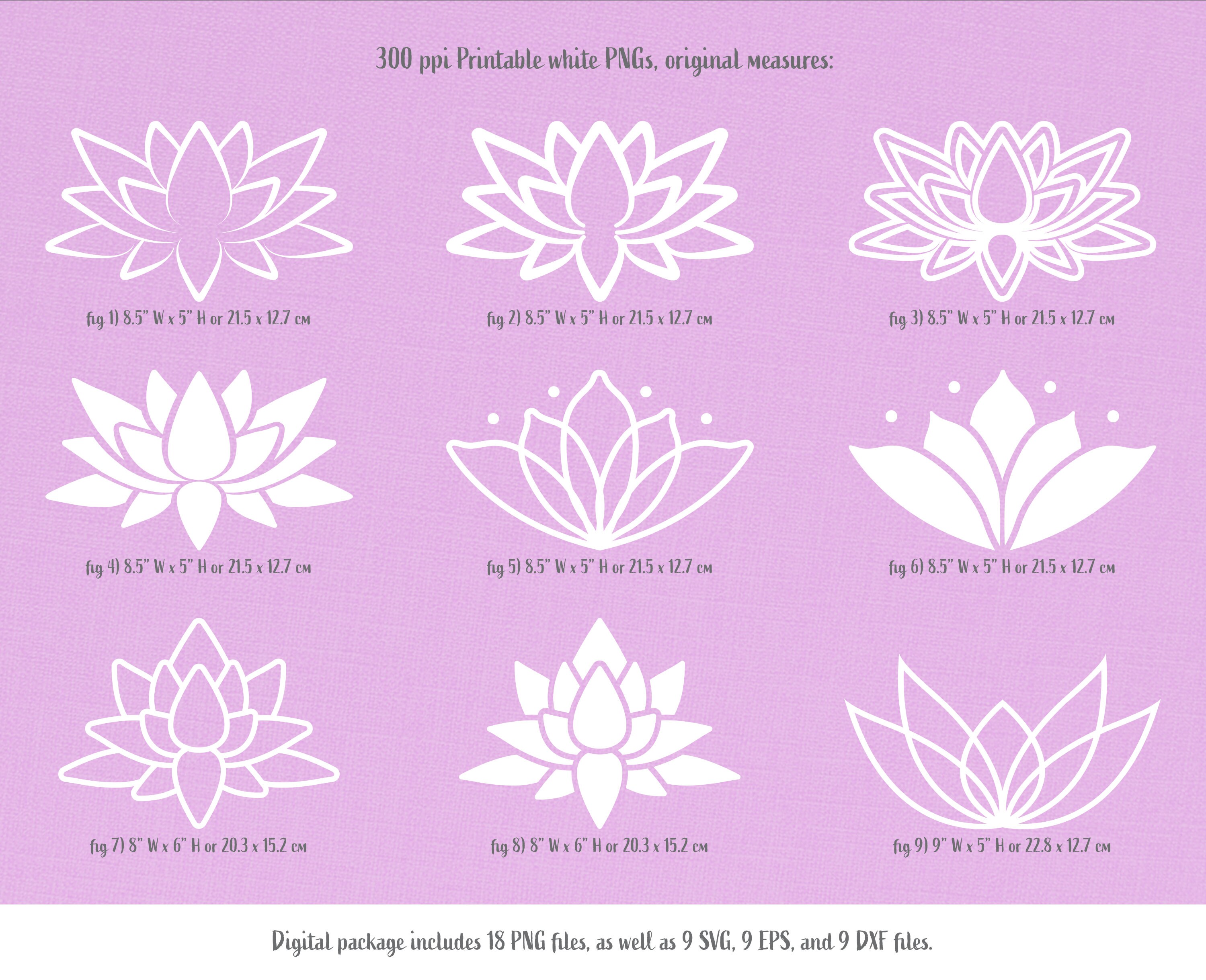 Lotus Flower Bundle Svg Yoga Digital Cut File for Cricut | Etsy