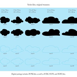 Cloud Bundle Svg, Printable Clouds Png, Clouds Clipart, Clouds Vector ...