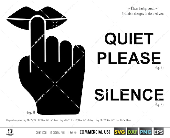 Quiet Sign Svg Silence Sign Svg Quiet Vectors Quiet Sign | Etsy