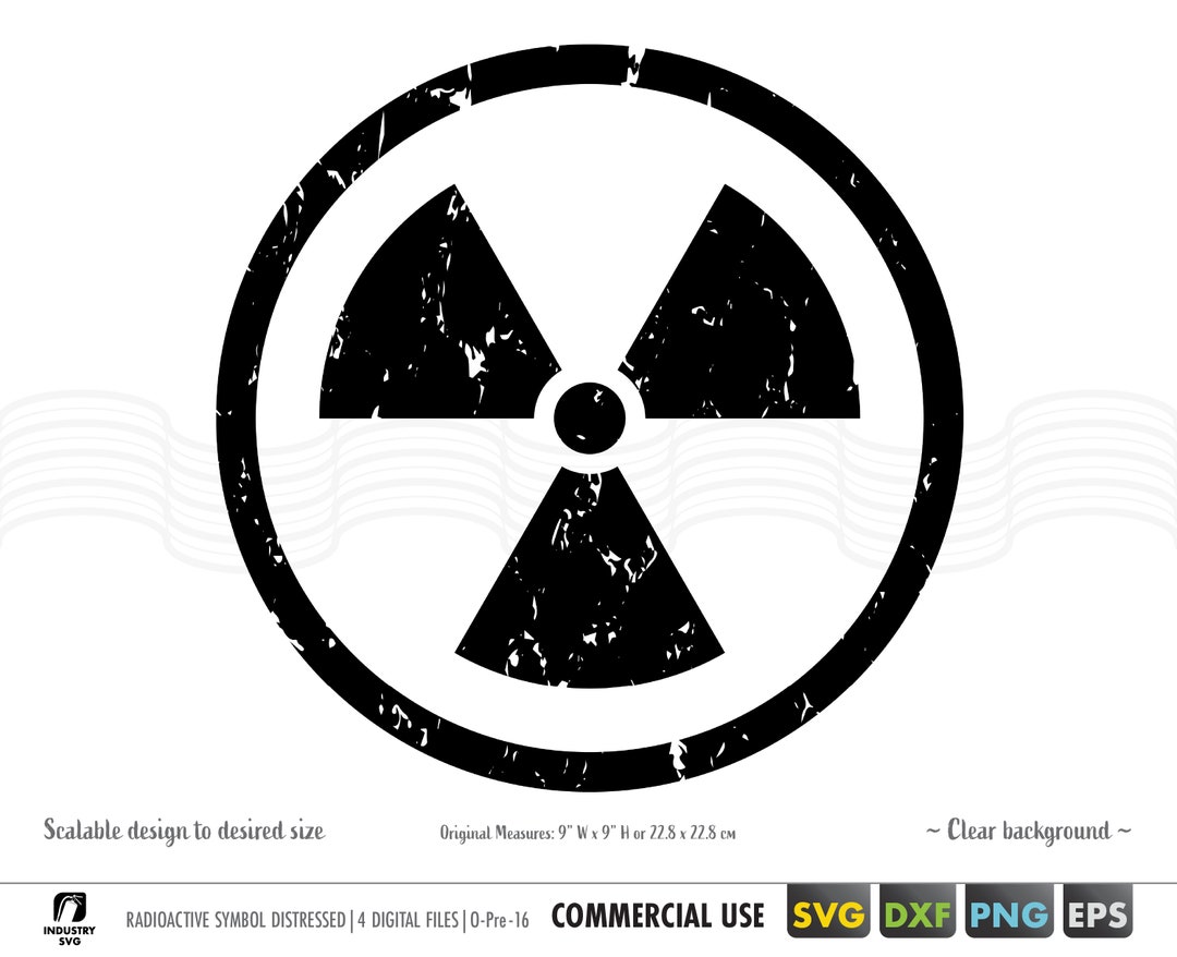 Radiation Symbol Svg, Distressed Radiation Digital Sign, Radioactive ...