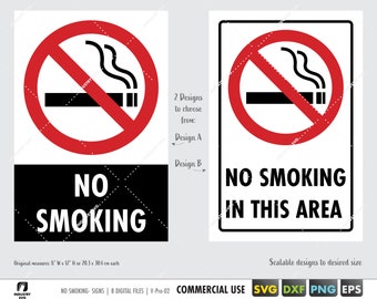 No Smoking Sign Svg | Etsy