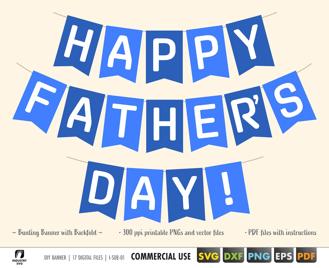 Printable Father’s Day Banner Pdf, Happy Father’s Day Banner, Instant ...