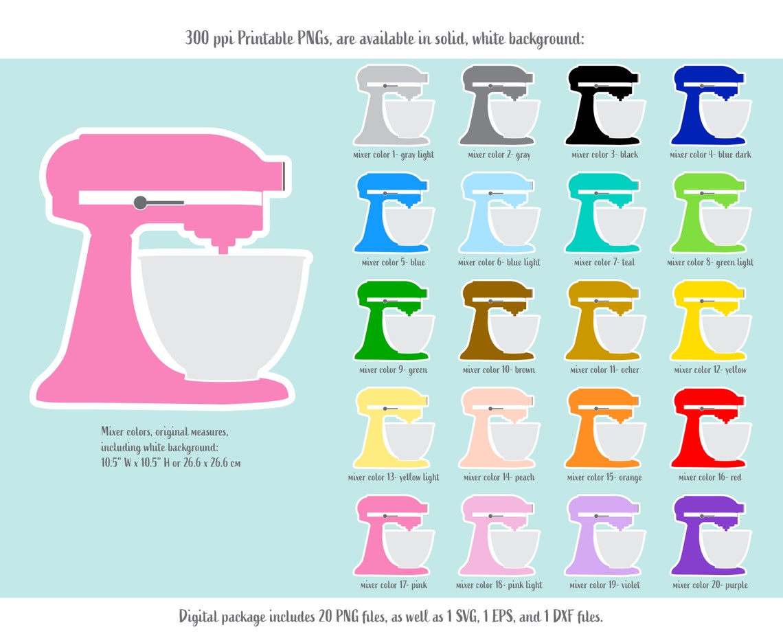 Stand Mixer Svg Baking Utensils Clipart Kitchen Electric - Etsy