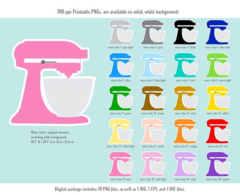 Stand Mixer Svg Baking Utensils Clipart Kitchen Electric - Etsy