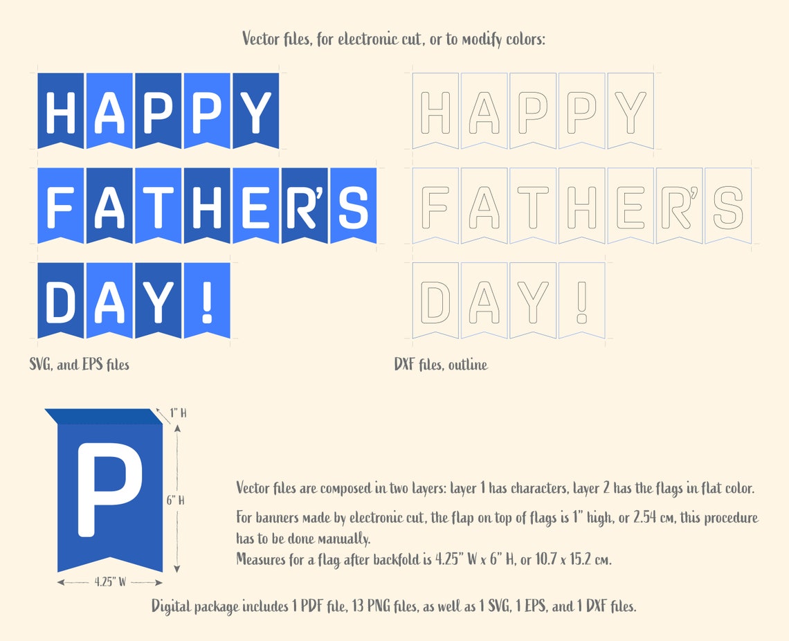 Printable Fathers Day Banner Pdf Happy Fathers Day Banner | Etsy