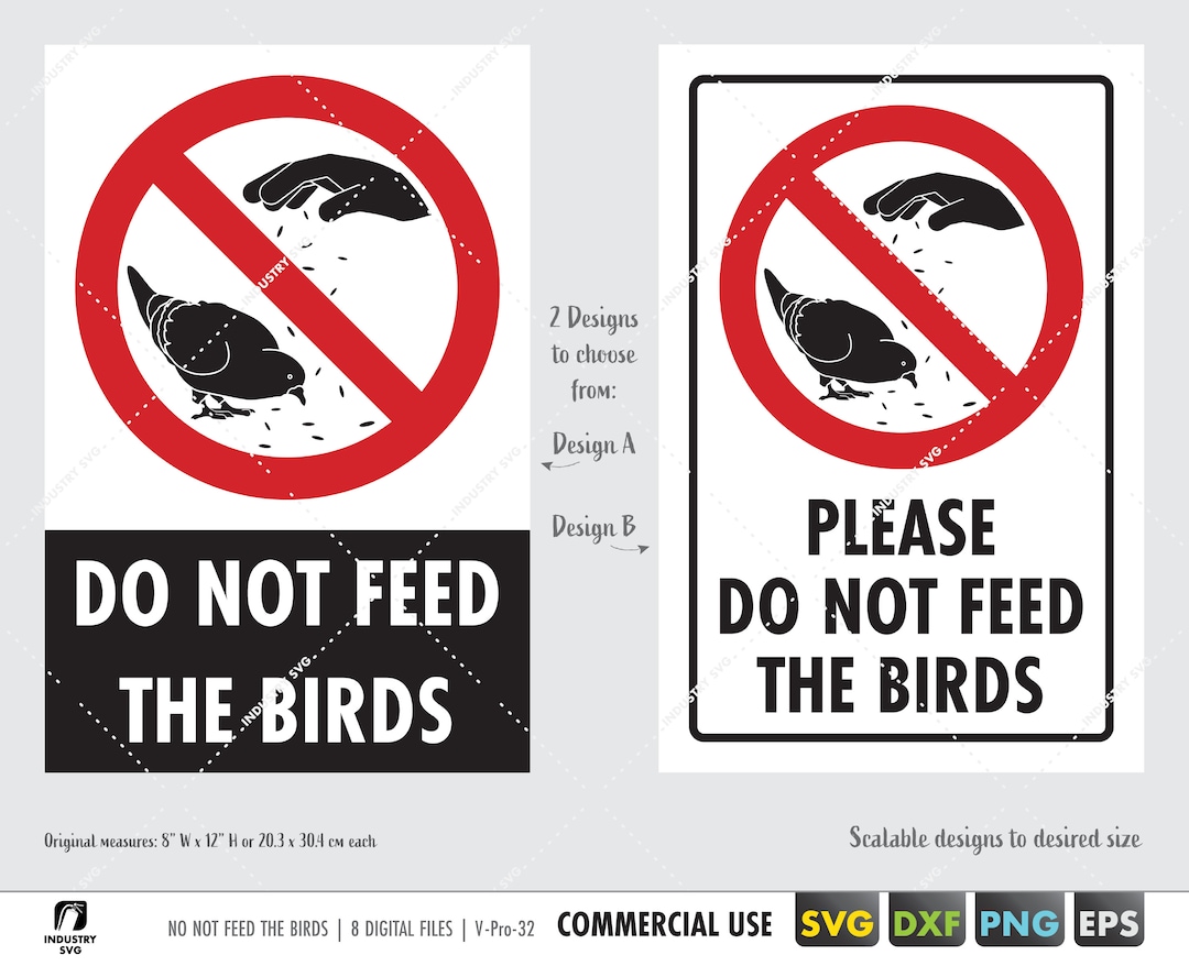 Do Not Feed the Birds Svg Sign, Do Not Feet the Animals Sign, Do Not ...