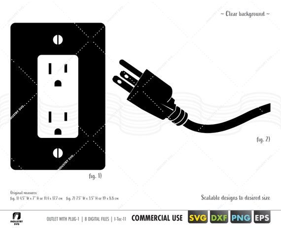 Electrical outlet svg socket svg plug svg outlet template | Etsy Polska