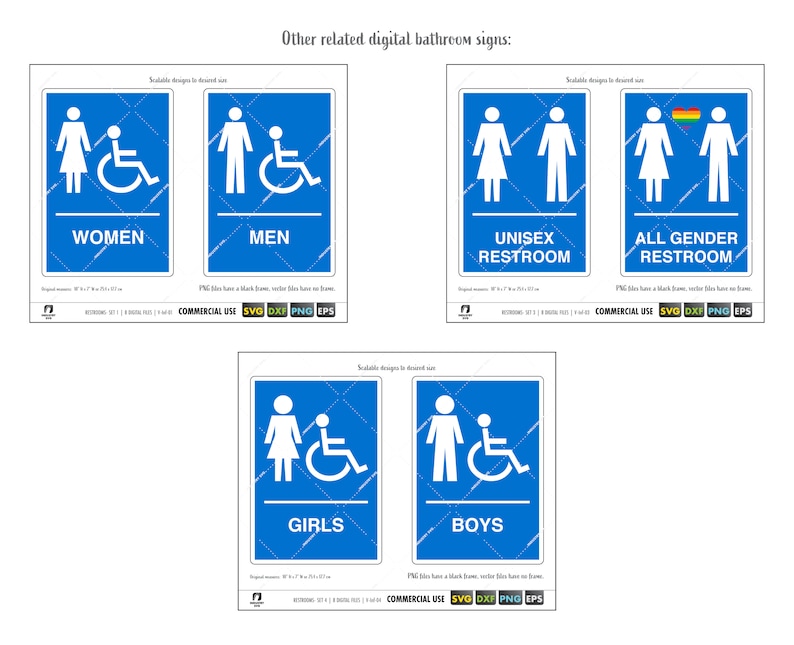 Boys and Girls Restroom Sign Svg Restroom Svg Bathroom Sign | Etsy