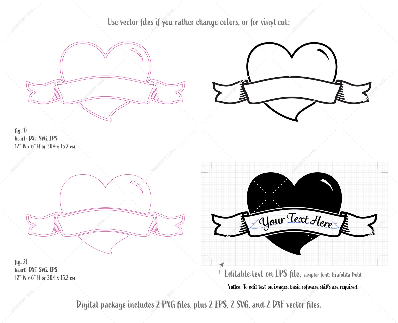 Heart With Ribbon Svg Heart With Banner Svg Heart Logo - Etsy