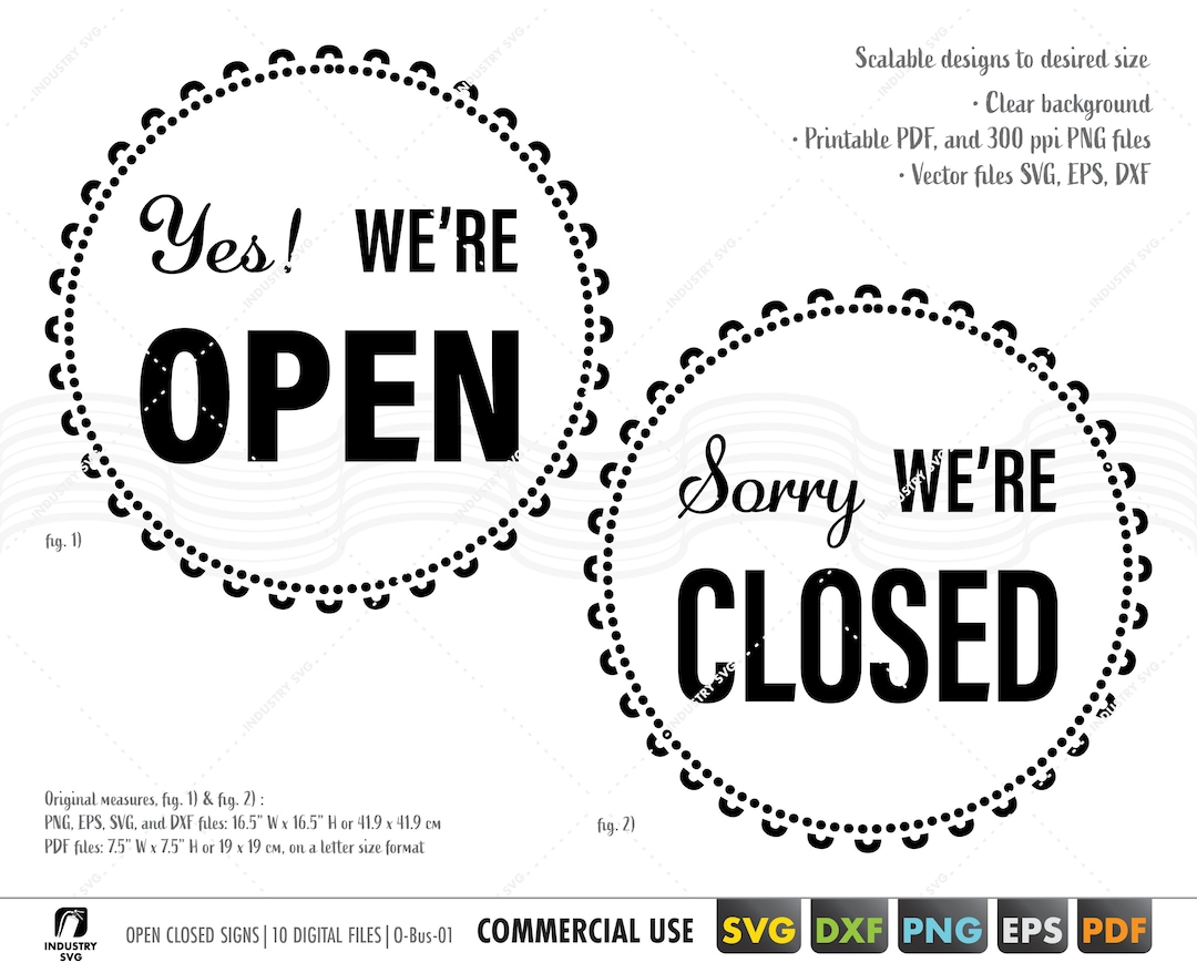 Open Closed Sign Svg, Open Sign for Business, Open Sign for Door Svg ...