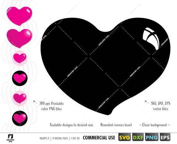 Heart clipart Cricut,Silhouette svg Digital Files Cricut Color Heart ...