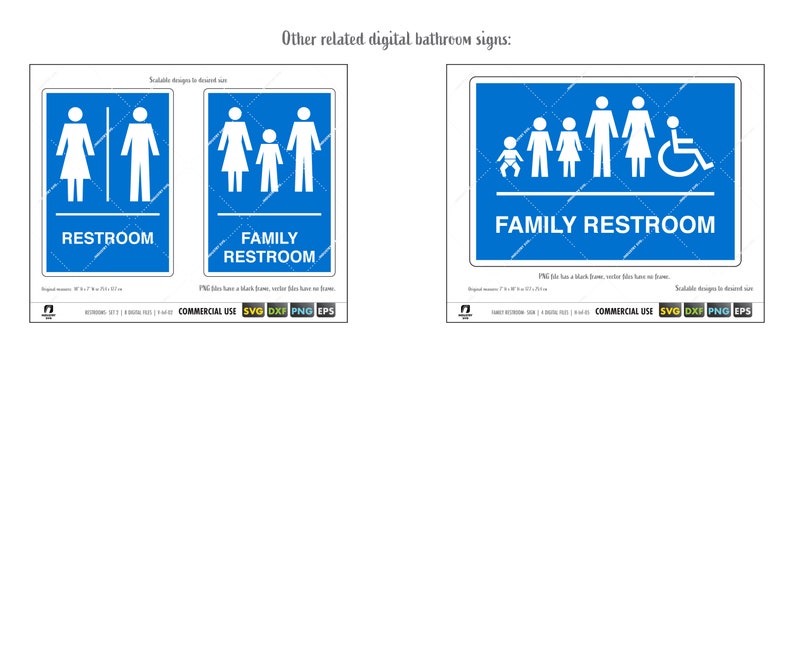 Boys and Girls Restroom Sign Svg Restroom Svg Bathroom Sign | Etsy