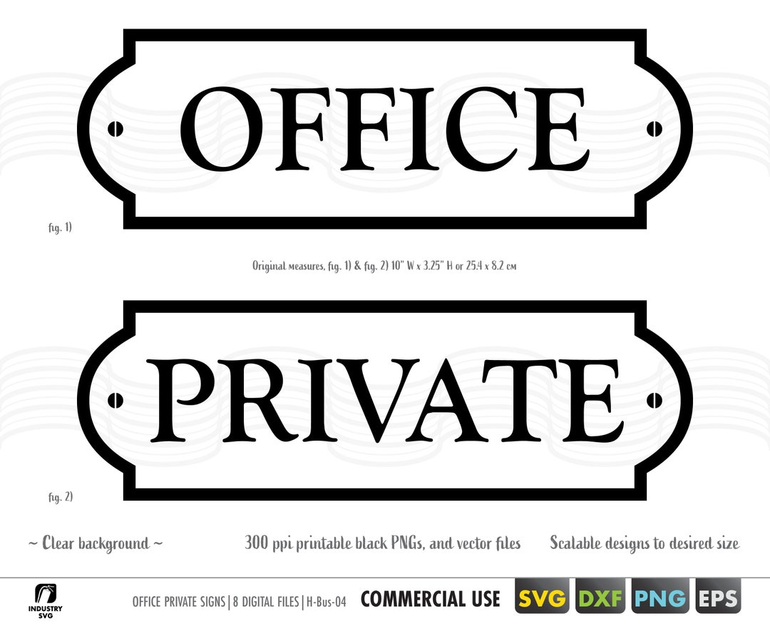Office and Private Svg Signs for Business, Office Private Door Cut ...