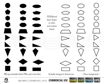 Basic Shapes Svg | Etsy