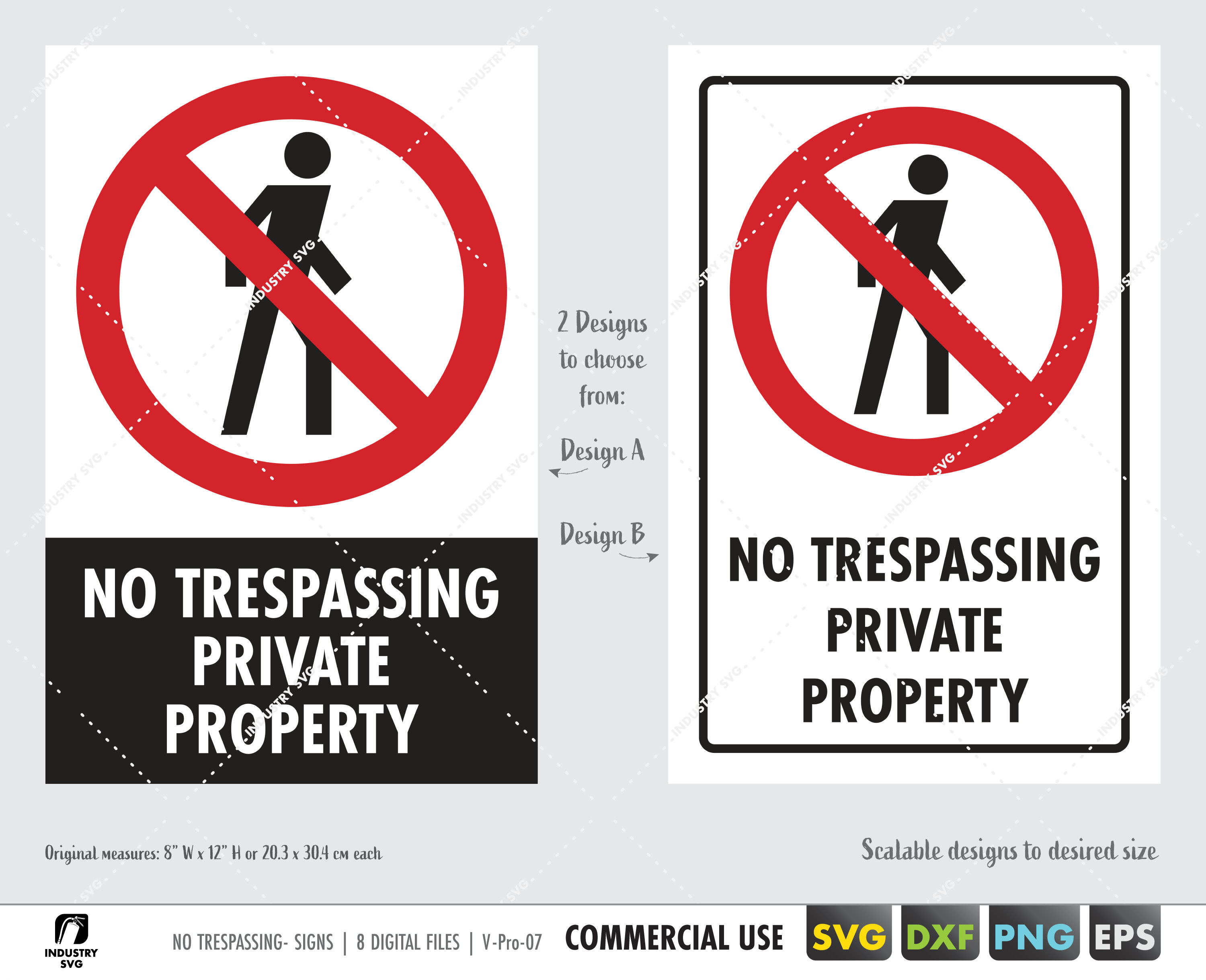 Trespassing Sign Svg, No Trespassing Sign Dxf, Trespassing Svg, Warning ...