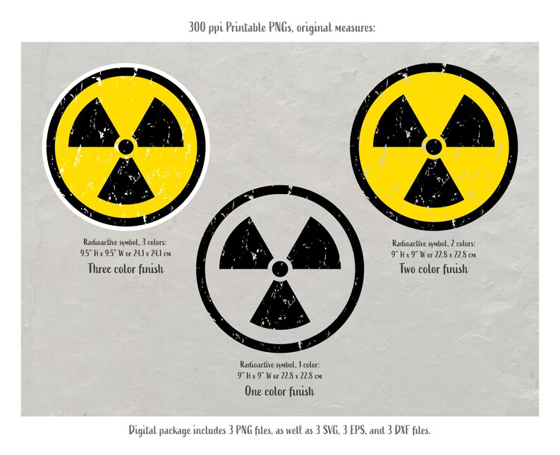 Distressed Radiation Symbol Svg Radiation Sign Grunge - Etsy