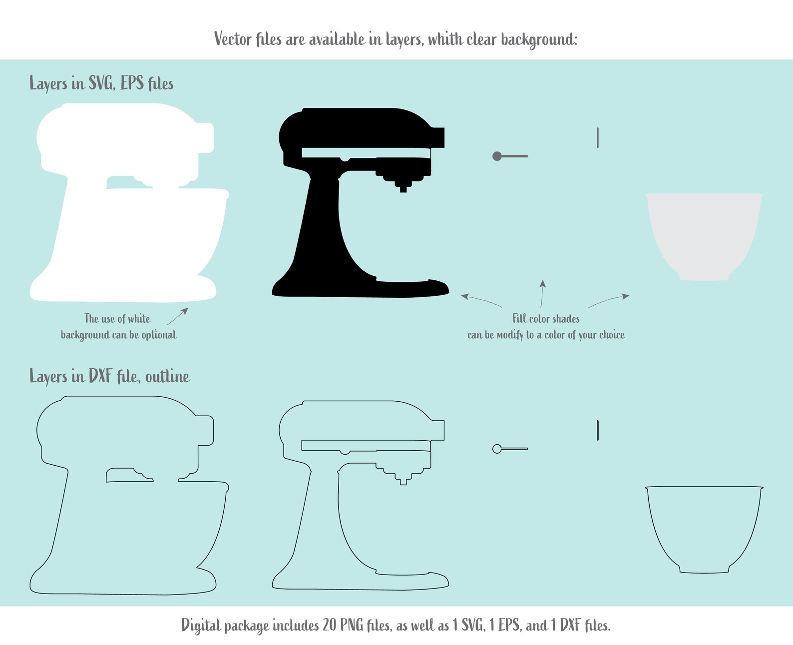 Stand Mixer Svg Baking Utensils Clipart Kitchen Electric - Etsy