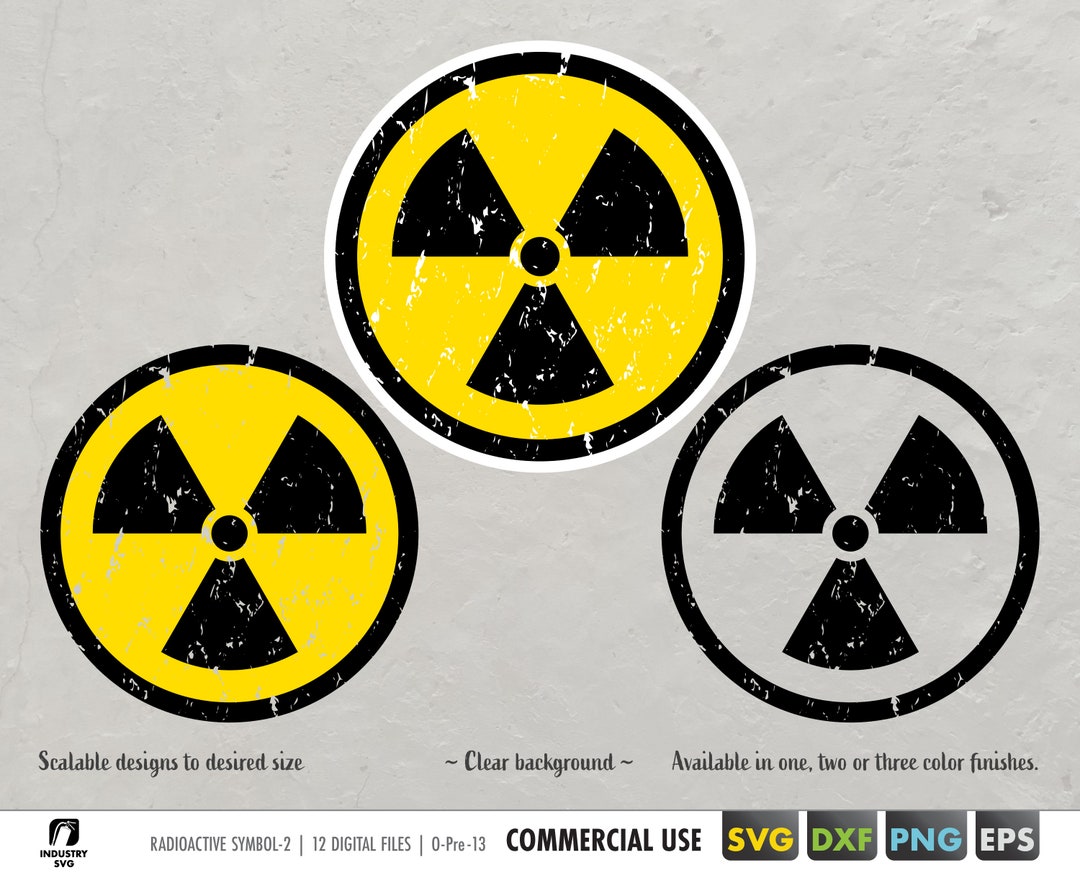 Distressed Radiation Symbol Svg, Radiation Sign, Grunge Radioactive ...