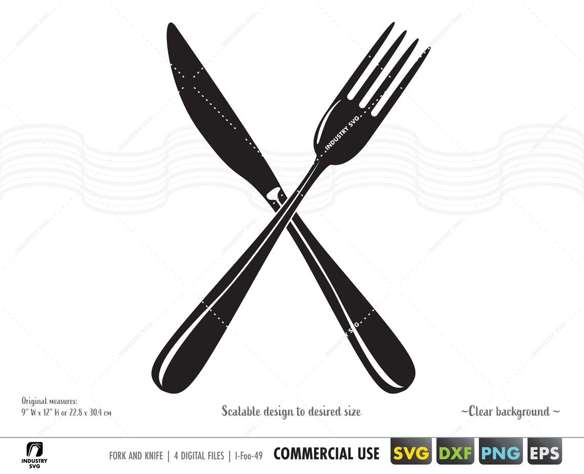 Fork Knife Svg Fork Knife Clipart Dinner Logo Cutlery Svg | Etsy