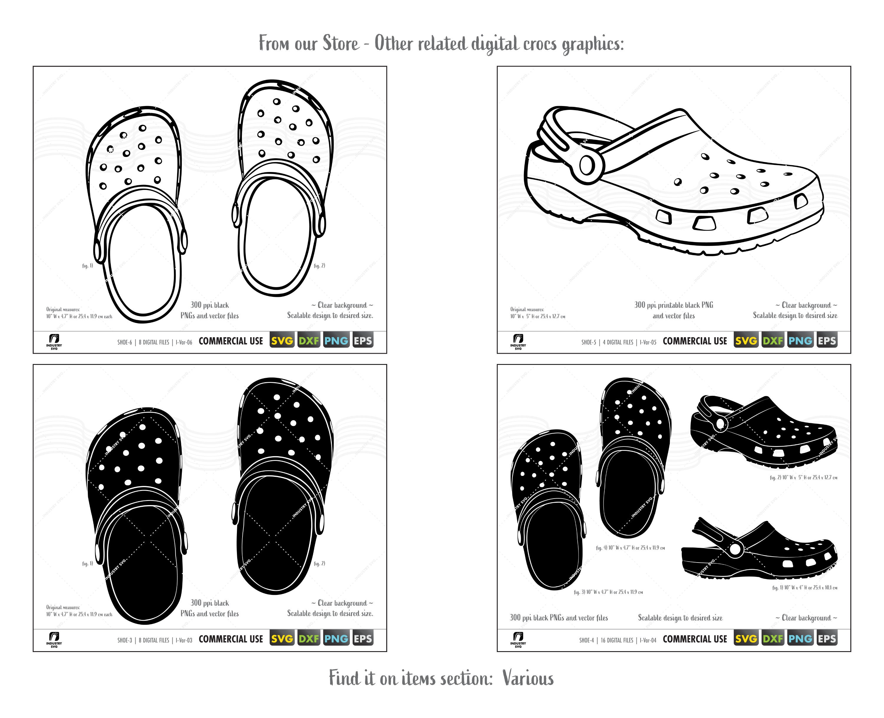 Clog Shoes Svg, Dxf, Eps, Sandals Clipart, Clog for Stickers Png ...