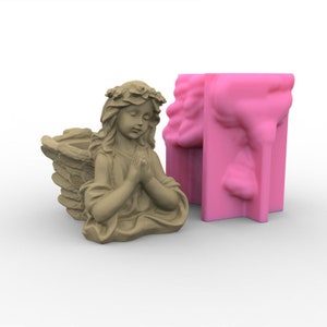 MOLD Praying Angel Statue Wings Succulent Plant Pot Mould Home Decor ...
