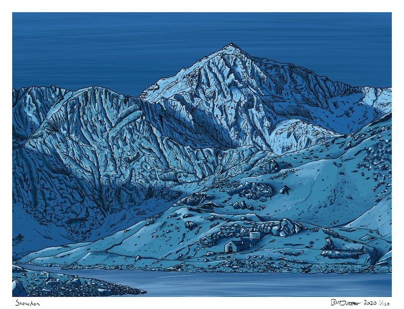 Snowdon Wales Limited Edition Mounted Giclée Print - Etsy