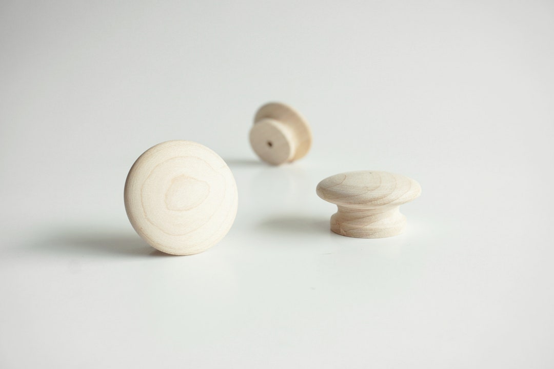 1.5" MAPLE | Plain Handle- Solid Wood Cabinet Pull, Designer Wood Pull ...