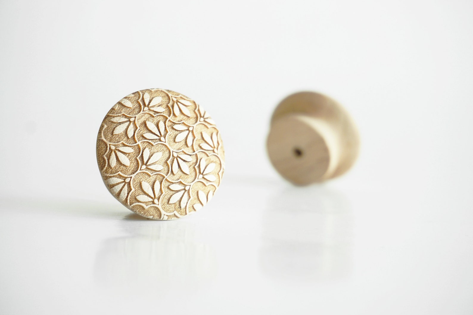 LACE Cabinet Knob | 1.25″ or 1.5″ | Solid Maple Wood Cabinet Handmade ...