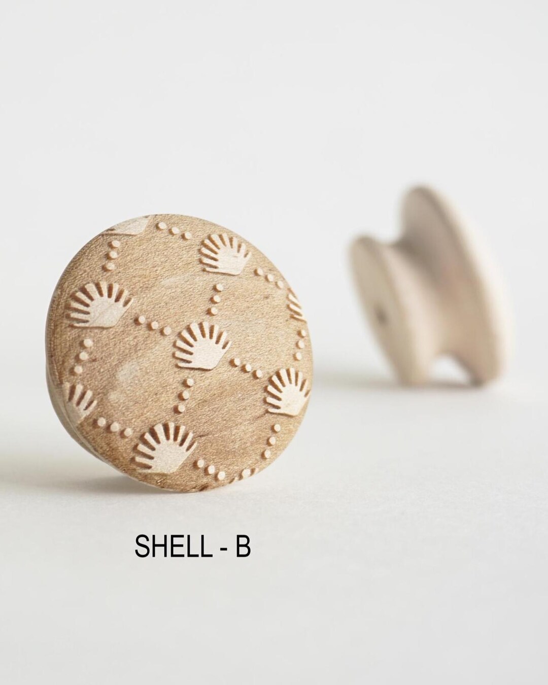 Seashell Nautical Knob | 1.5" Solid Maple Wood Cabinet Handmade ...