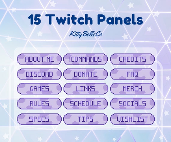 15 Twitch Panels Purple Pixel Cow | Etsy