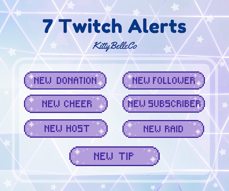 7 Twitch Alerts Purple Starry Pixel - Etsy